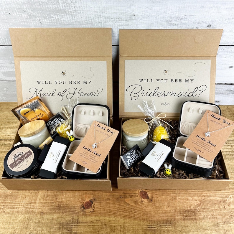 Bee Bridesmaid Proposal Box Set, Bridesmaids Gifts, Maid of Honor Gift ...
