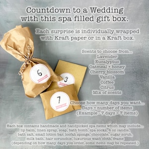 Wedding Countdown Box, Bridal Advent Calendar, Bride to Be Countdown ...
