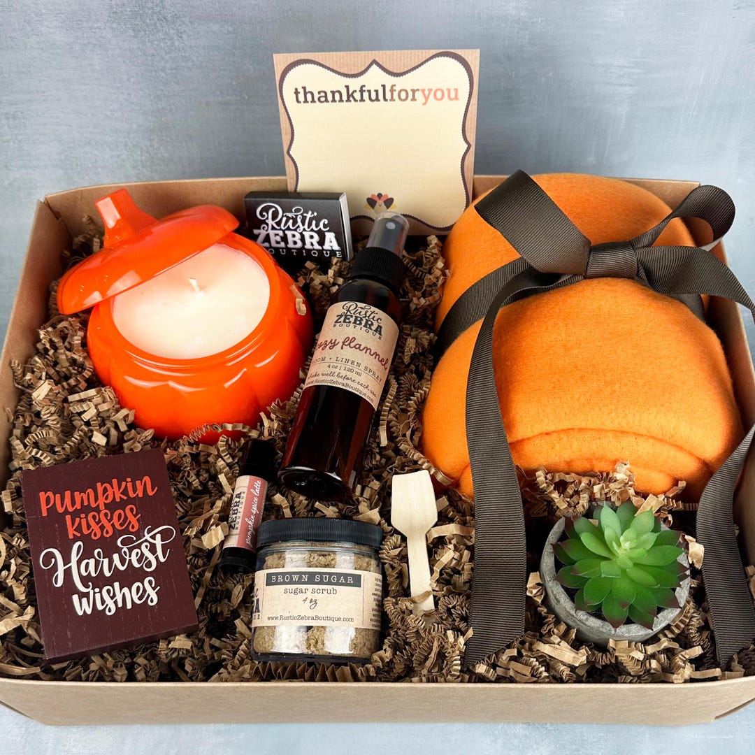 Thankful Basket With Blanket, Thanksgiving Basket, Thanksgiving Hosting ...