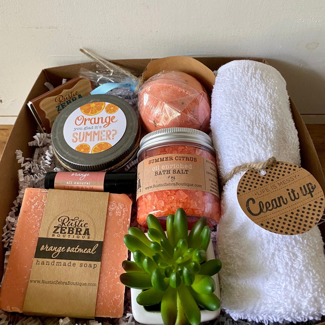 Orange Gift Box You Glad Its Summer, Large Mom Spa Gift Box, Bride Gift ...