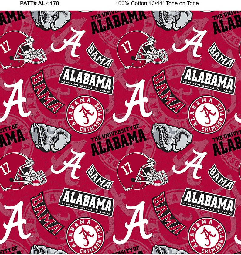 University of Alabama Cotton Fabric With New Tone ON Tone - Etsy