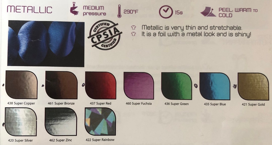 Metallic Heat Transfer Vinyl - Etsy