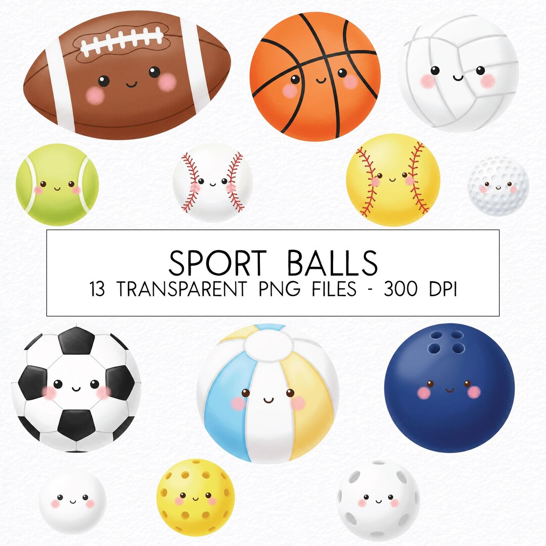 Kawaii Sports Clipart Bundle (PNG) - Etsy