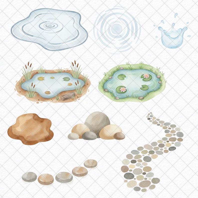 Pond Life Watercolor Clipart Bundle (PNG) / Commercial Use - Etsy