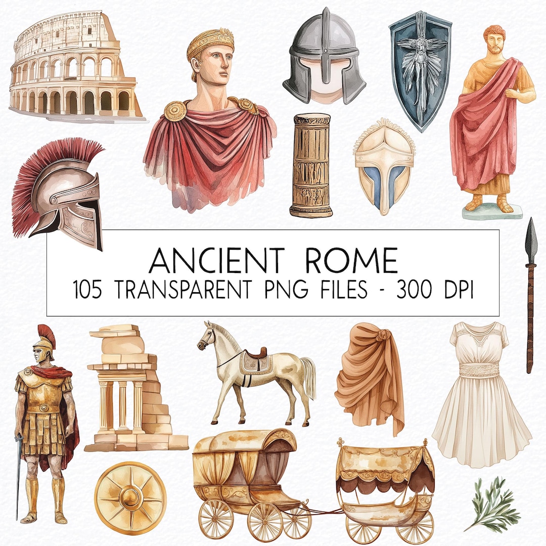 Ancient Rome Clipart / Roman Empire Watercolor Bundle / High Quality ...