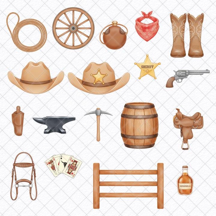 Wild Wild West Watercolor Clipart Bundle (PNG) / Commercial Use - Etsy