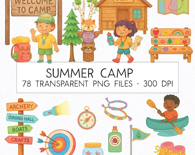 Camping Clipart - Doodle Boys Camping - Backpacking - Hiking - Campfire ...