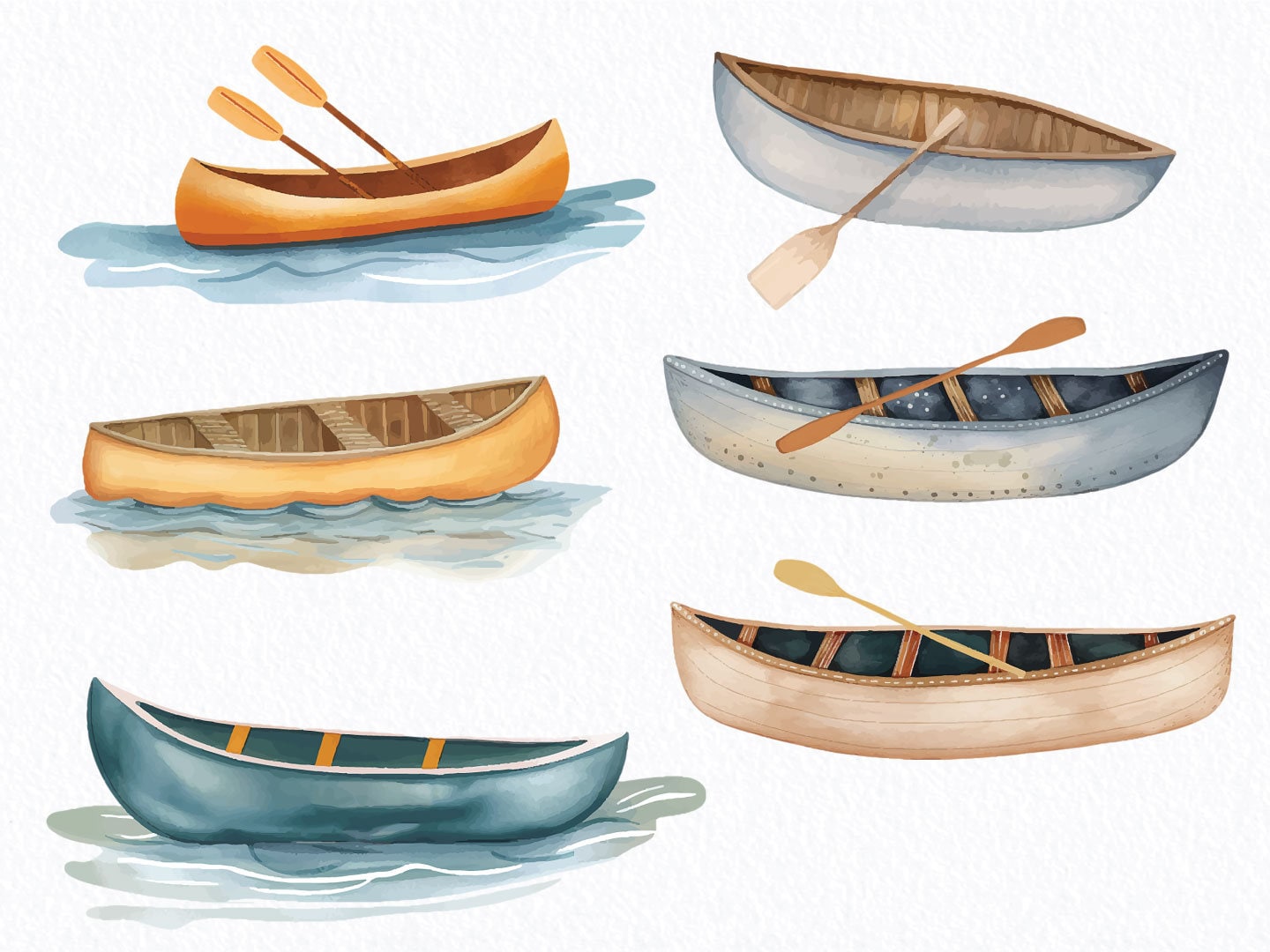 Canoe Clipart / Vacation Trip Watercolor Bundle / High Quality PNG ...