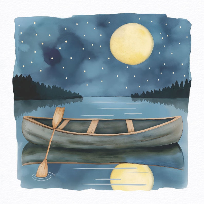 Canoe Clipart / Vacation Trip Watercolor Bundle / High Quality PNG ...