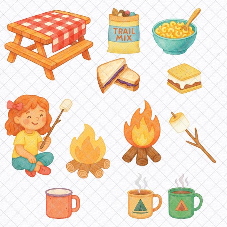 Summer Camp Clipart Bundle | Kids Camping Clip Art | Campfire Tent ...