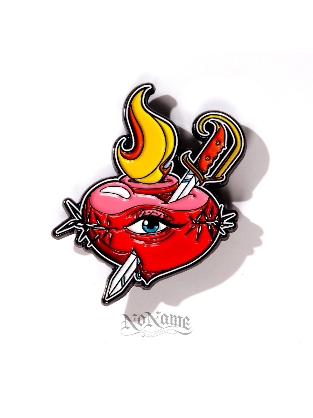 SACRED HEART Chicano Graff Metal Enamel Pin X Diore X No Name X ...