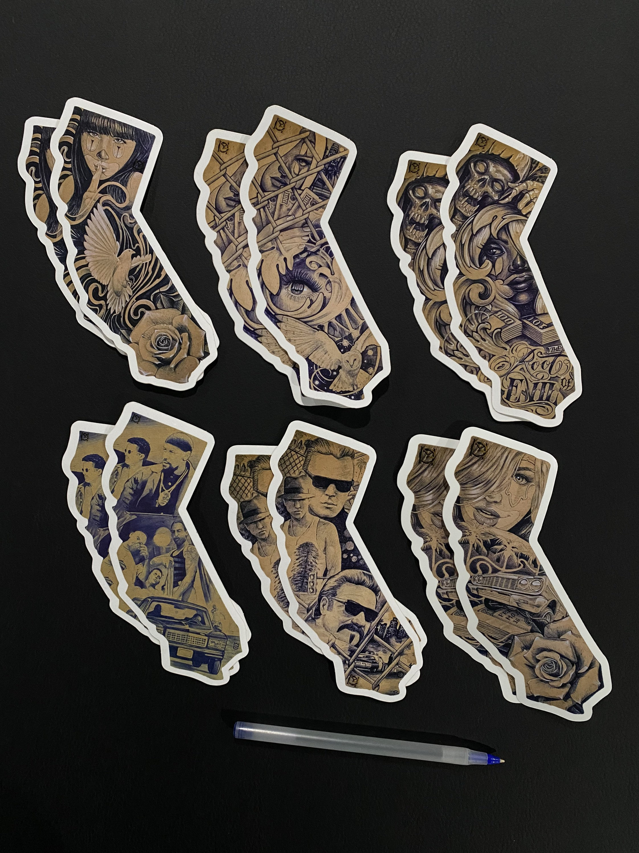 6 Pack CHICANO STICKER Set X Drawings by Manzur Guzman X - Etsy