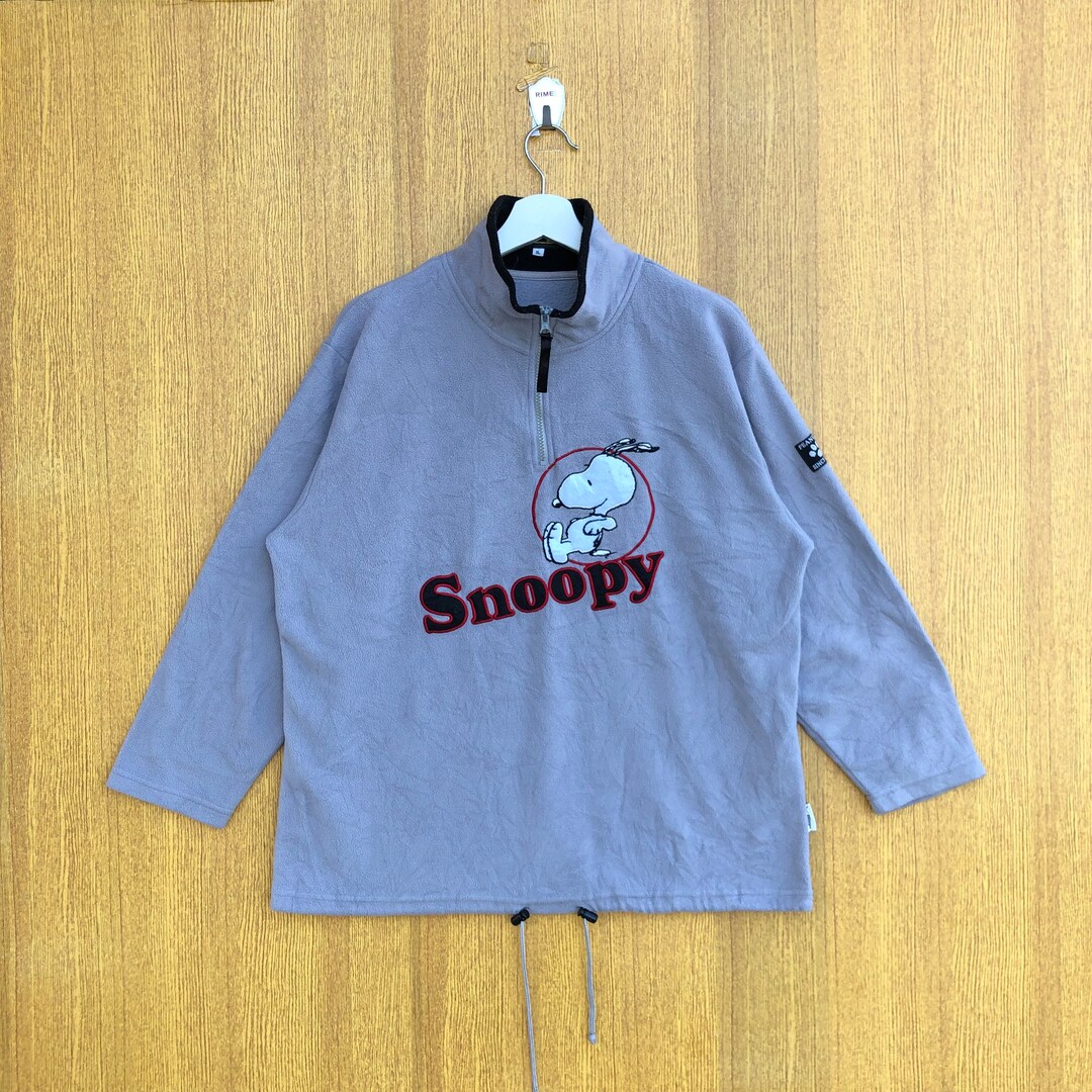 Vintage Peanuts Fleece Snoopy Cartoon Characters Crewneck Jumper ...