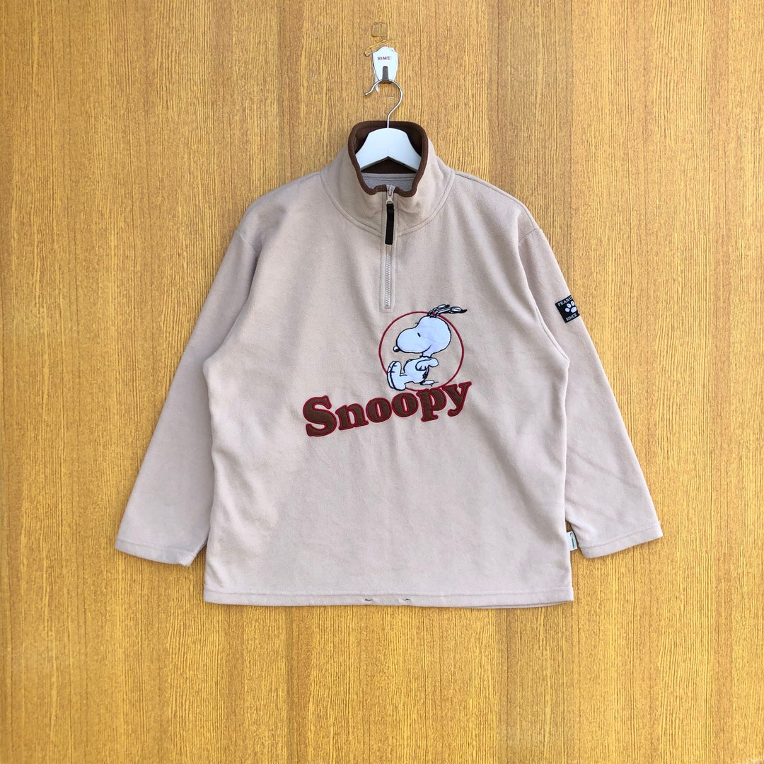 Vintage Peanuts Fleece Snoopy Cartoon Characters Crewneck Jumper ...