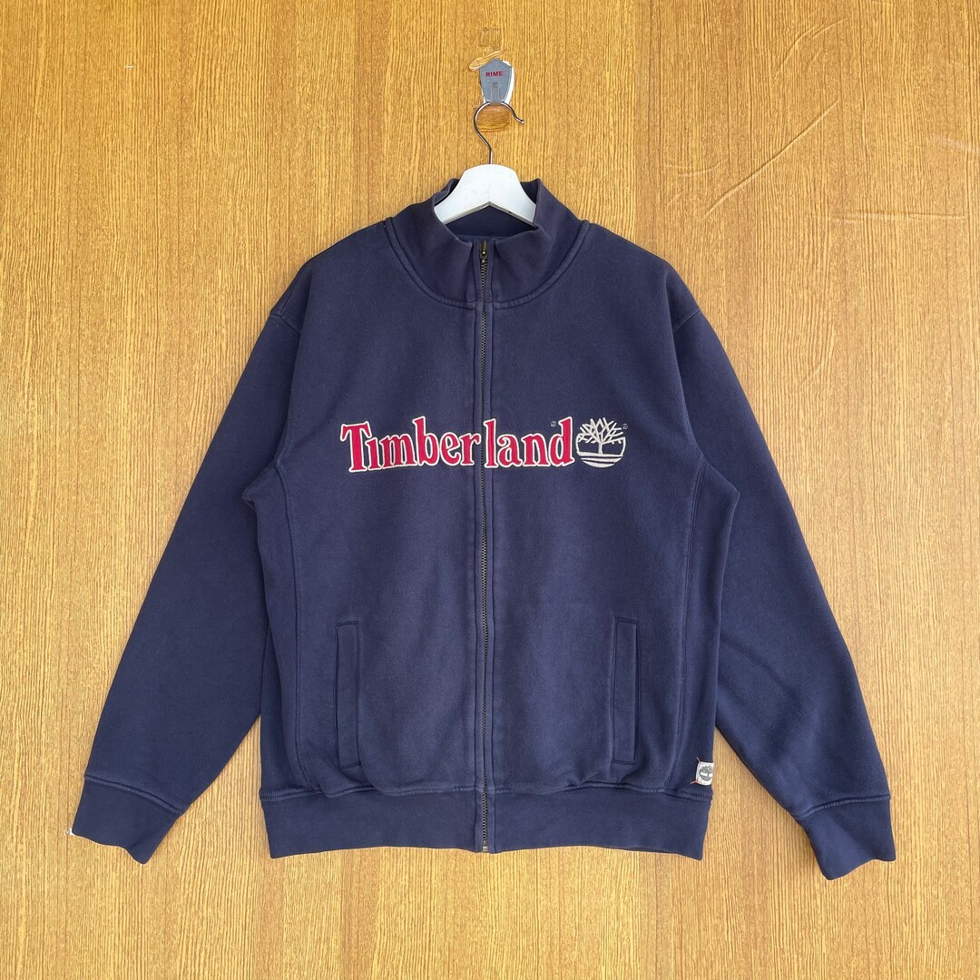 Vintage Timberland Sweatshirt Zipper Embroidered Spellout Big Logo ...