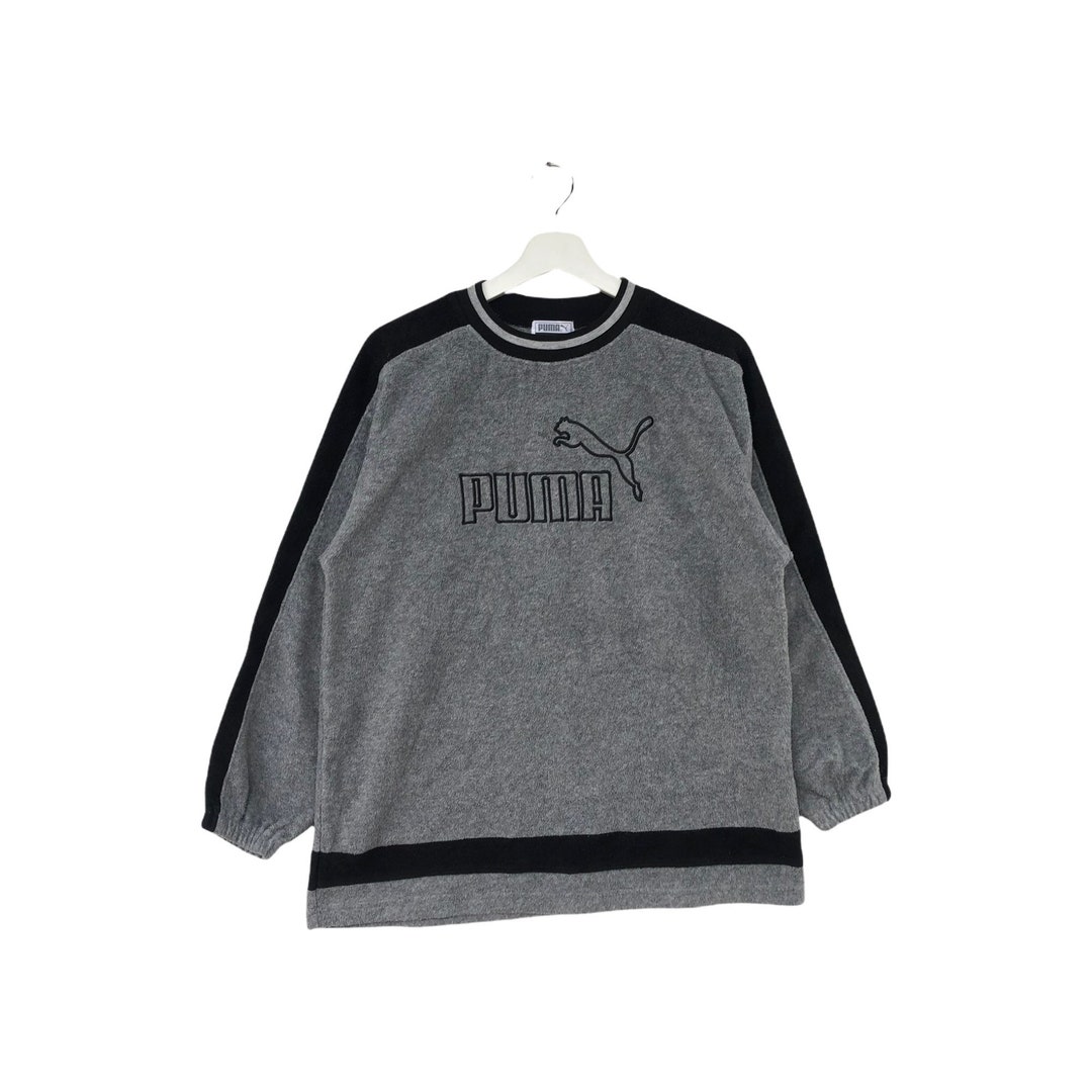 Vintage Puma Fleece Sweatshirt Embroidered Big Logo Crewneck Jumper ...