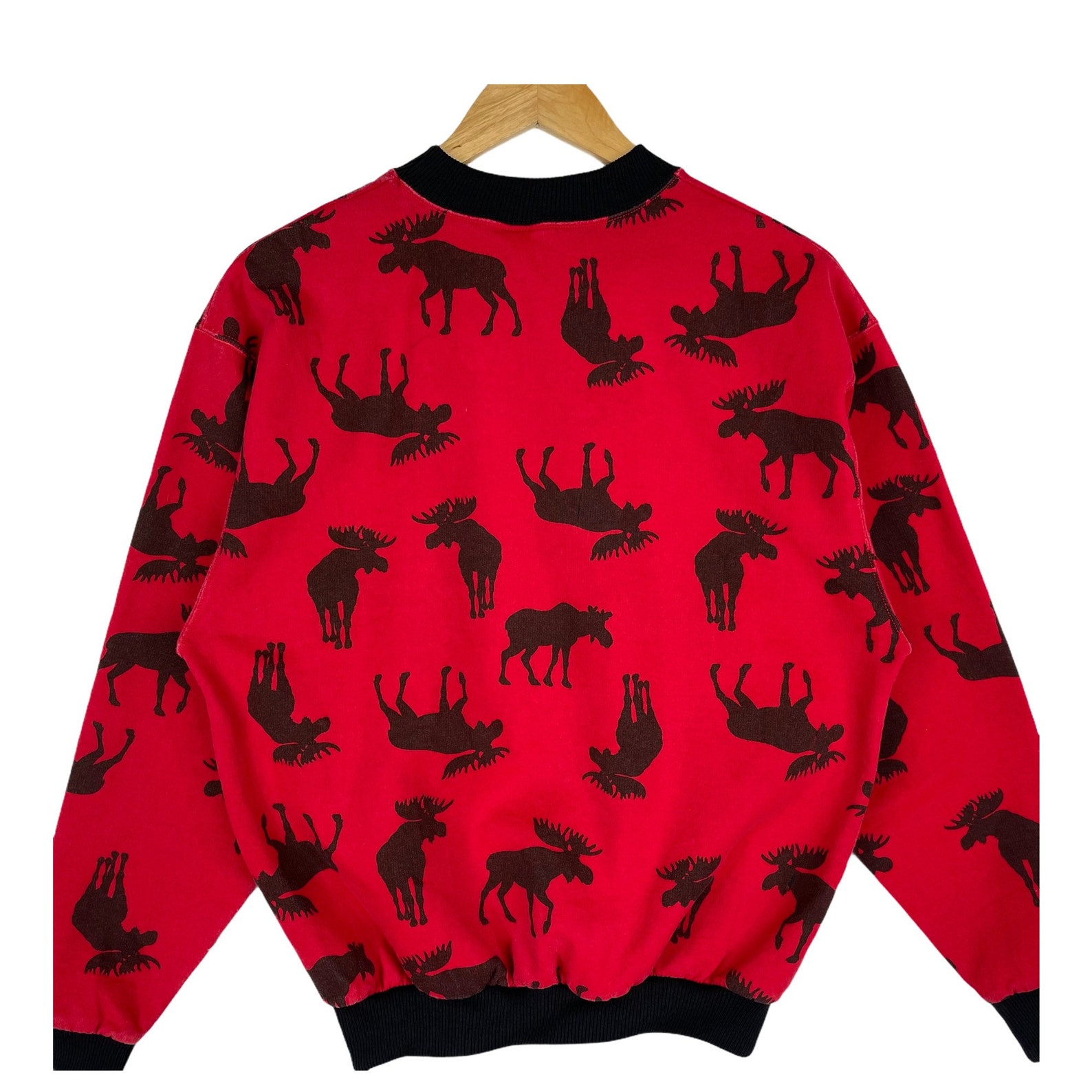 Vintage Bull Moose All Over Print Sweatshirt Habitat Bull Moose Red ...