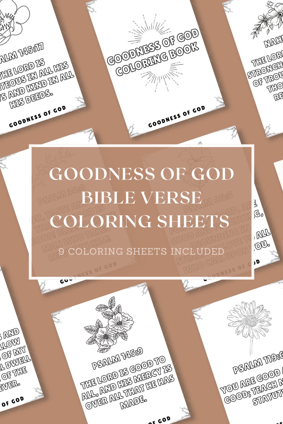Goodness of God Bible Verse Coloring Pages | Christian Printable for ...