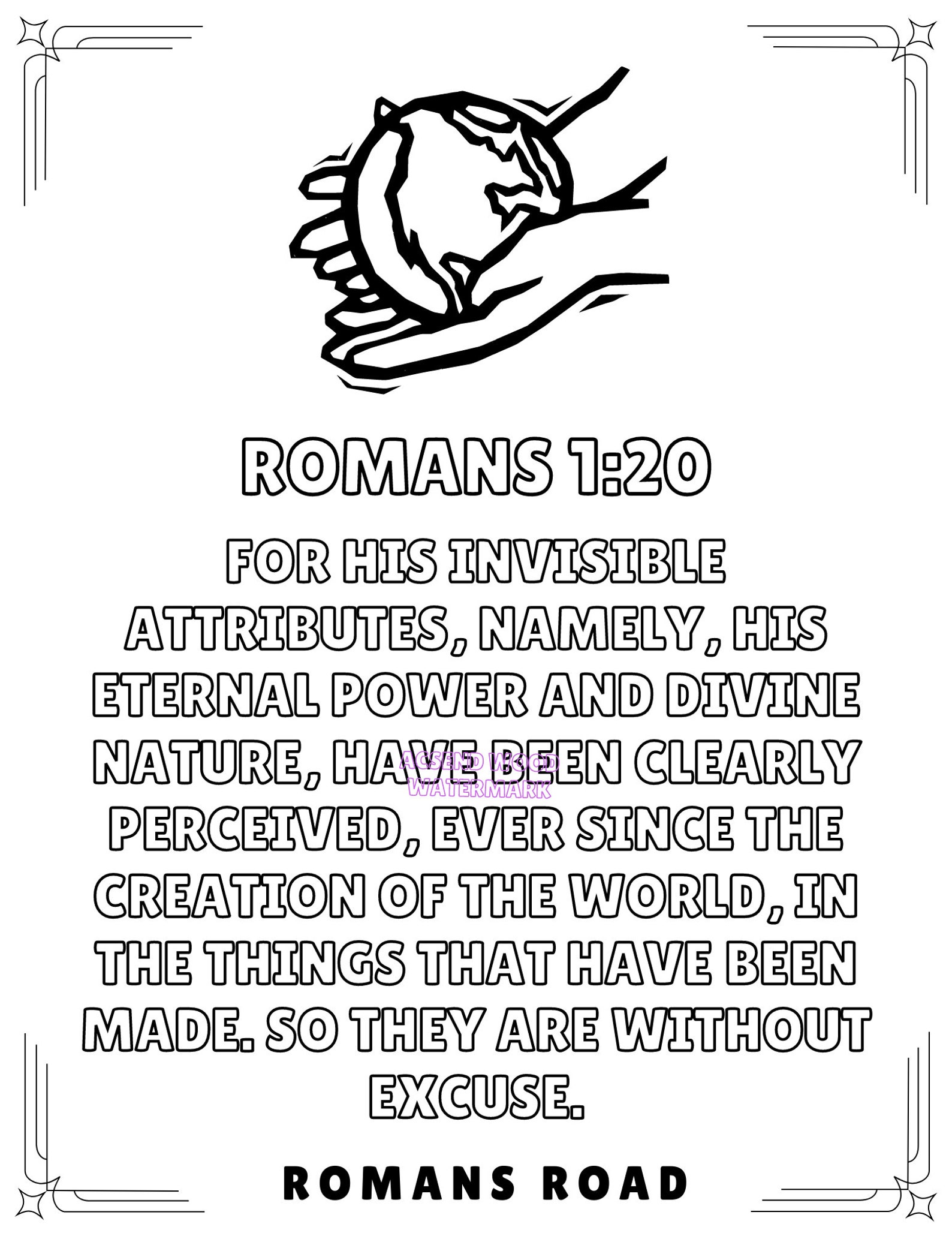 Romans Road Bible Verse Coloring Pages | Christian Printable for Kids ...