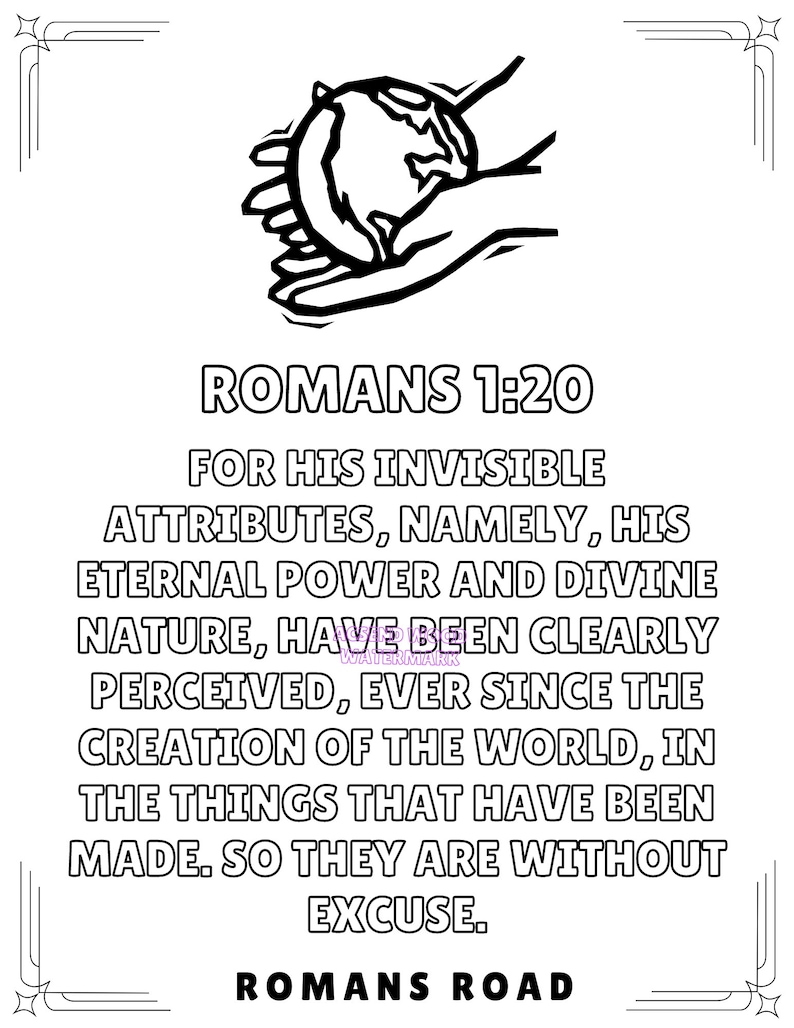 Romans Road Bible Verse Coloring Pages | Christian Printable for Kids ...