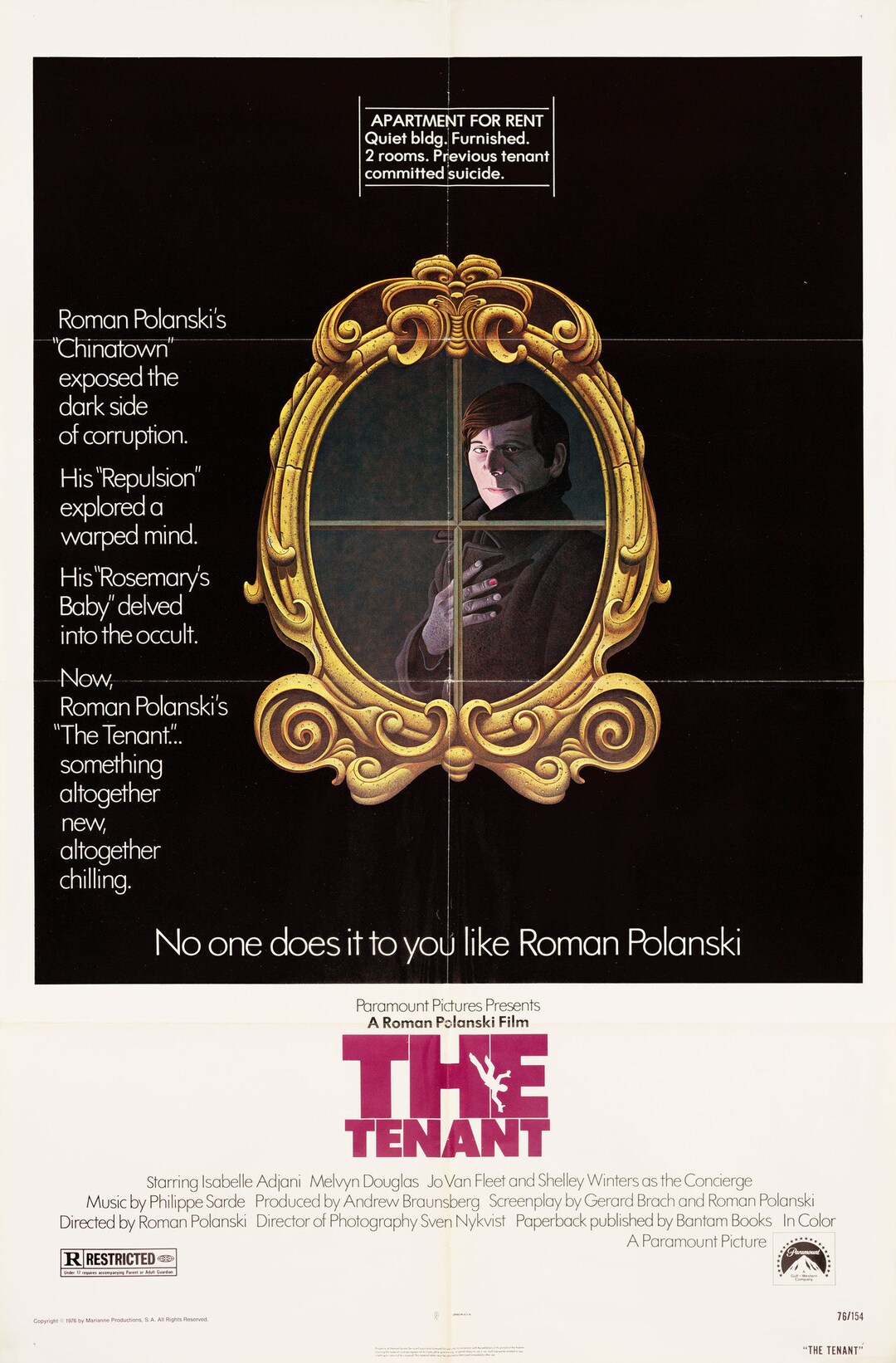 The Tenant 1976 U.S. One Sheet Poster - Etsy
