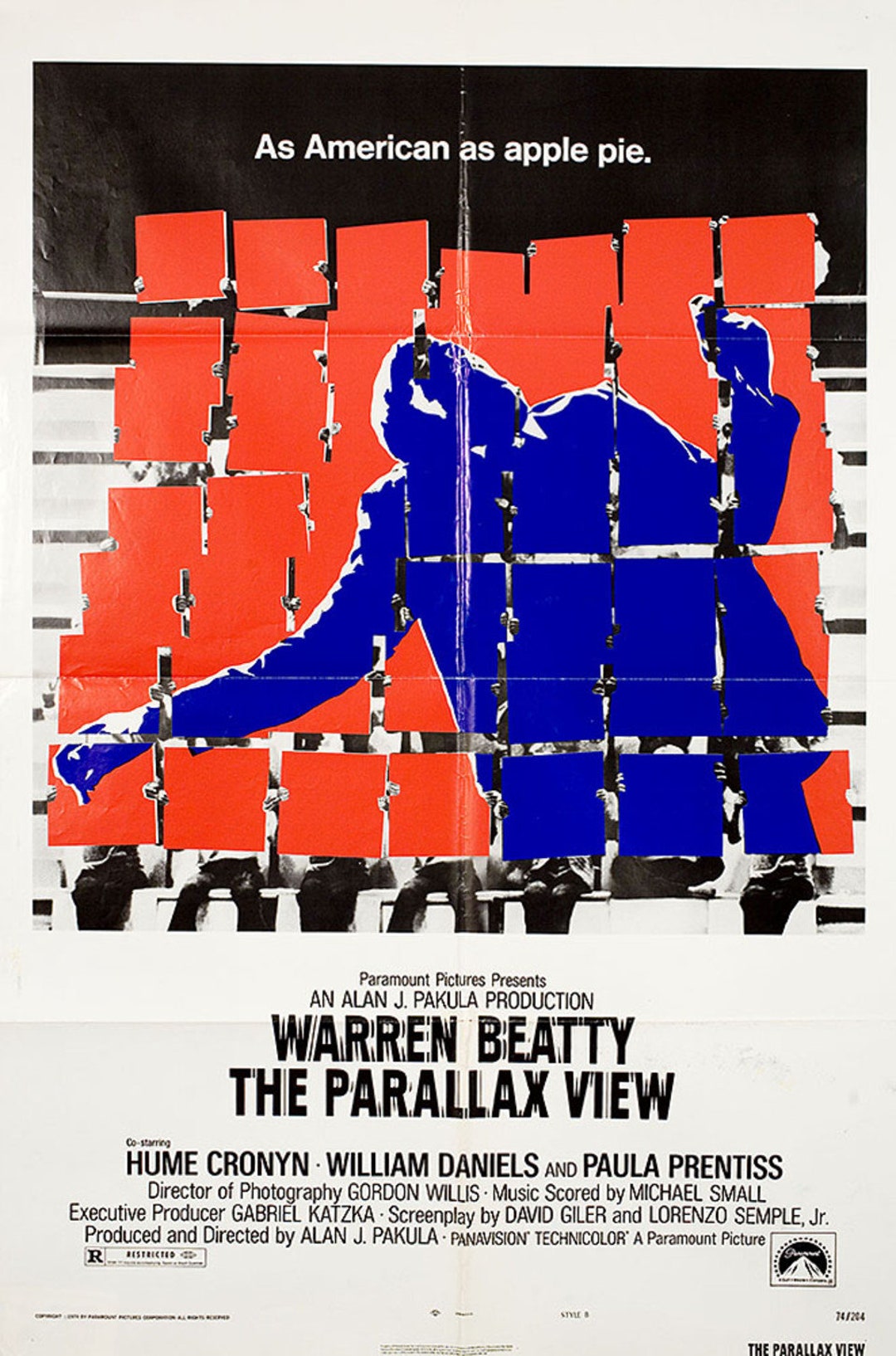 The Parallax View 1974 U.S. One Sheet Poster - Etsy