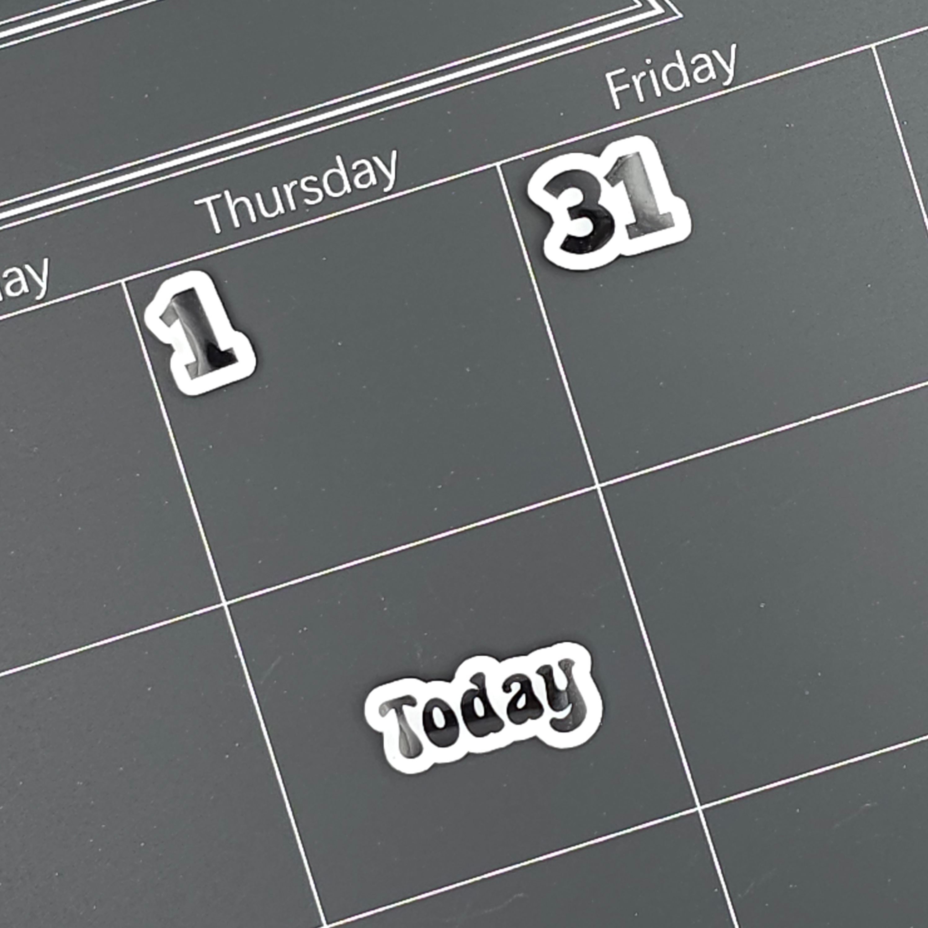 Bold Contoured Calendar Date Magnets 1-31 & "today" Charm. All Year ...