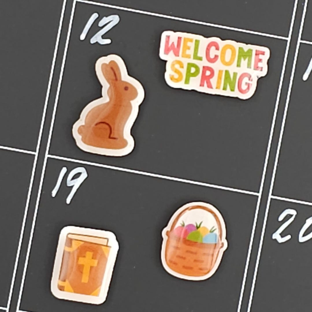 Spring & Easter Themed Magnetic Calendar Charms Set of Four (4 ...