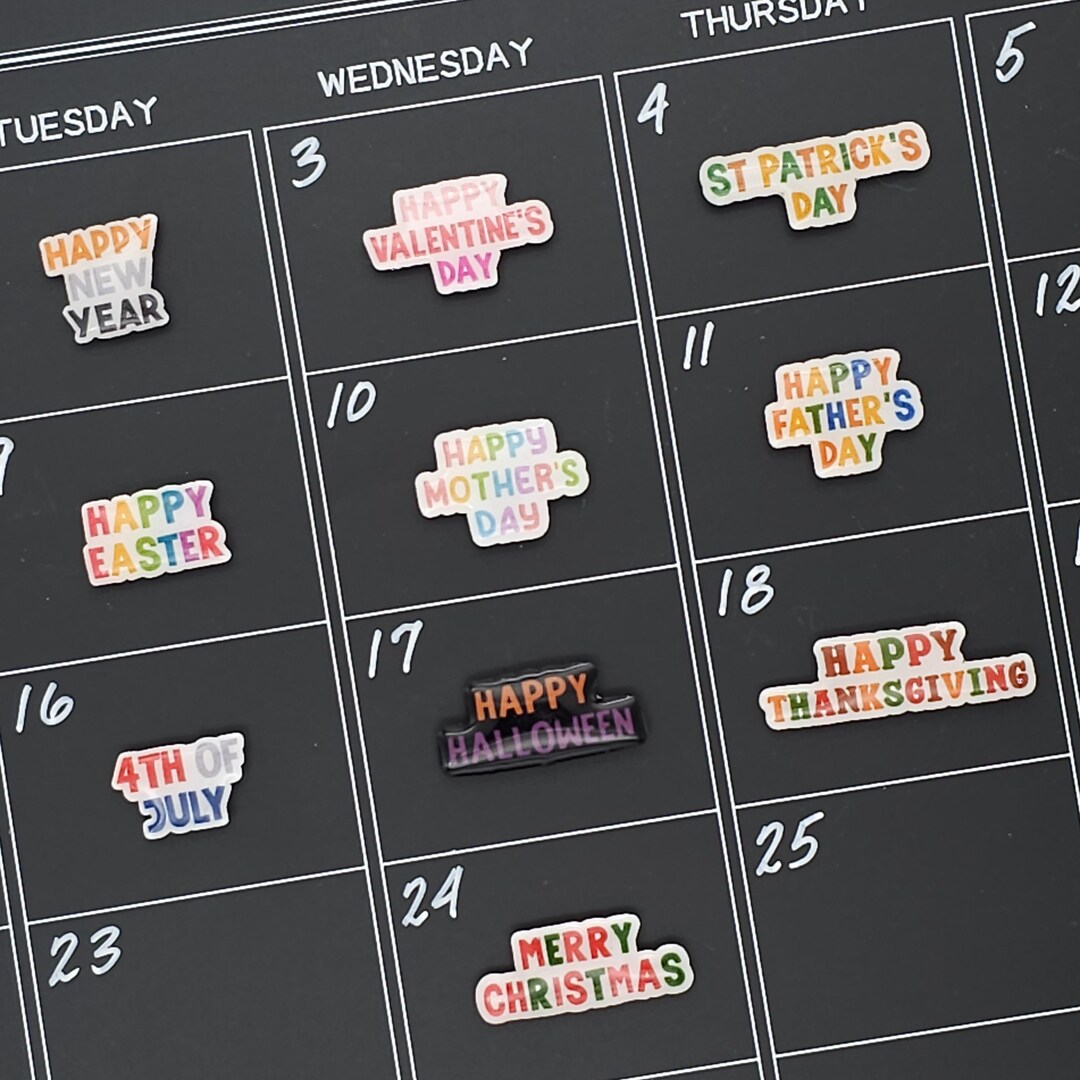 Holiday Magnetic Calendar Charms. Mark Major Holidays, Winter Thru ...