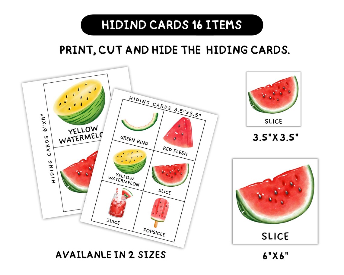 Watermelon Scavenger Hunt Printable, Summer Game for Kids, Backyard ...
