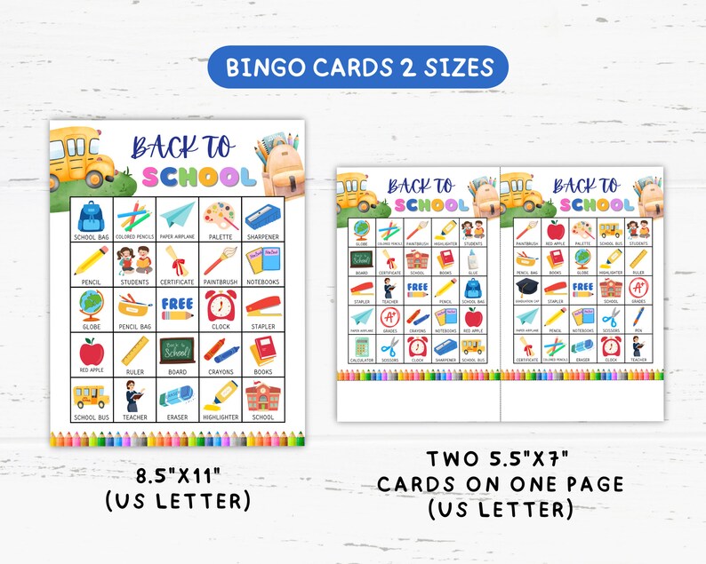 Back to School Bingo Cards Printable, School Bingo, Back to School ...