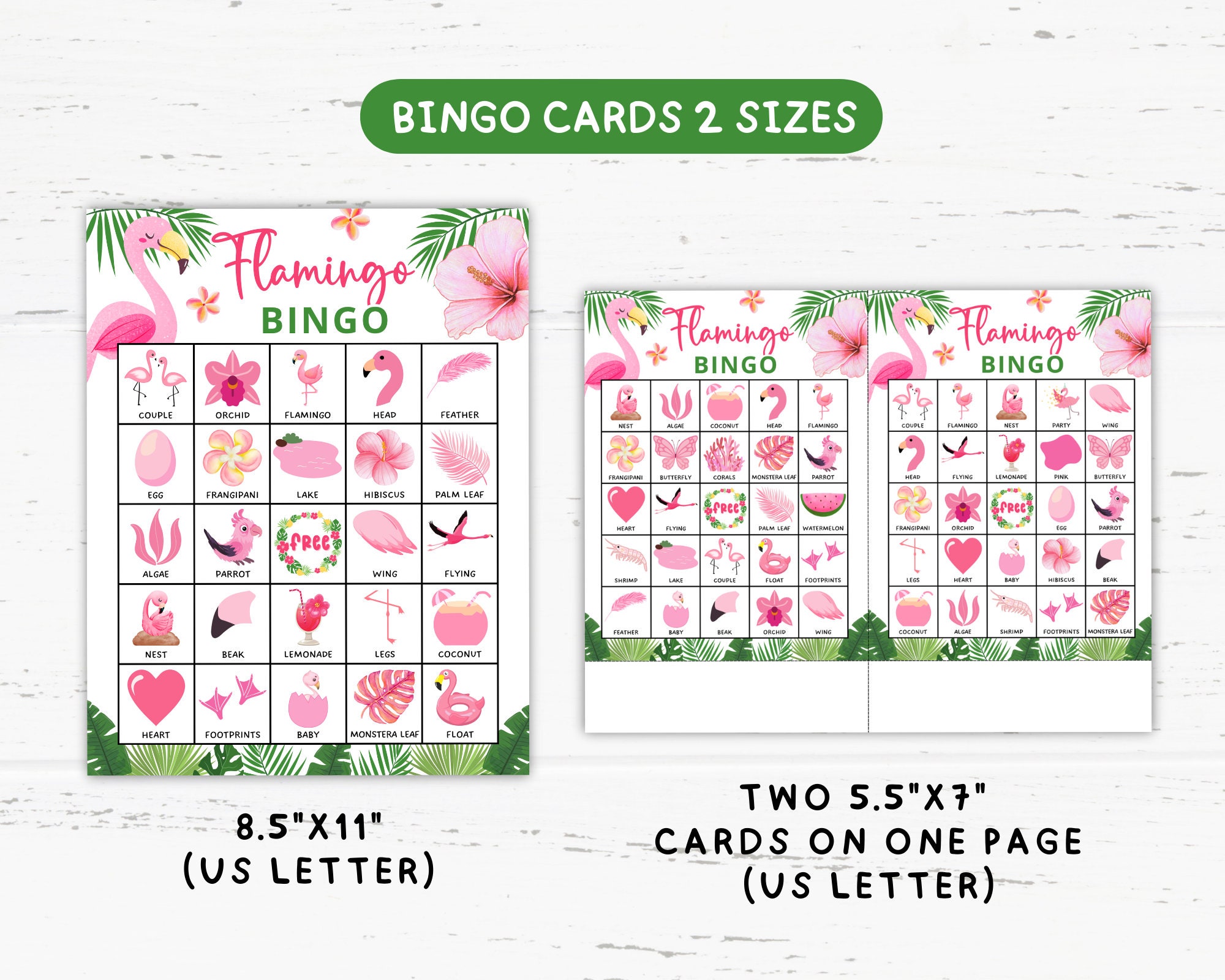 Flamingo Bingo Cards Printable, Pink Flamingo Games, Flamingo Party ...
