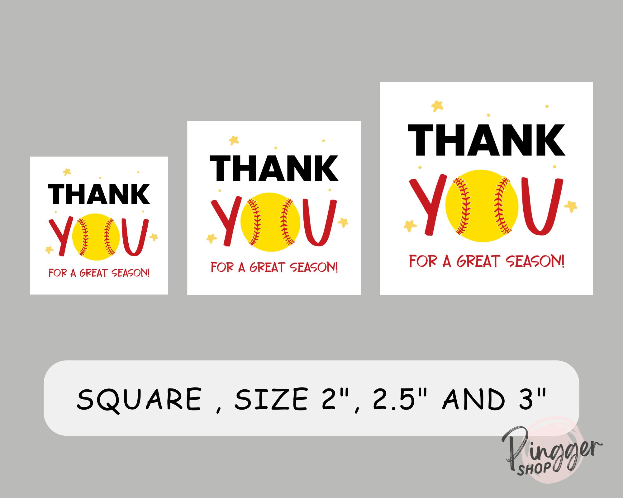Thank You for a Great Season, Softball Thank You Tag Printable ...