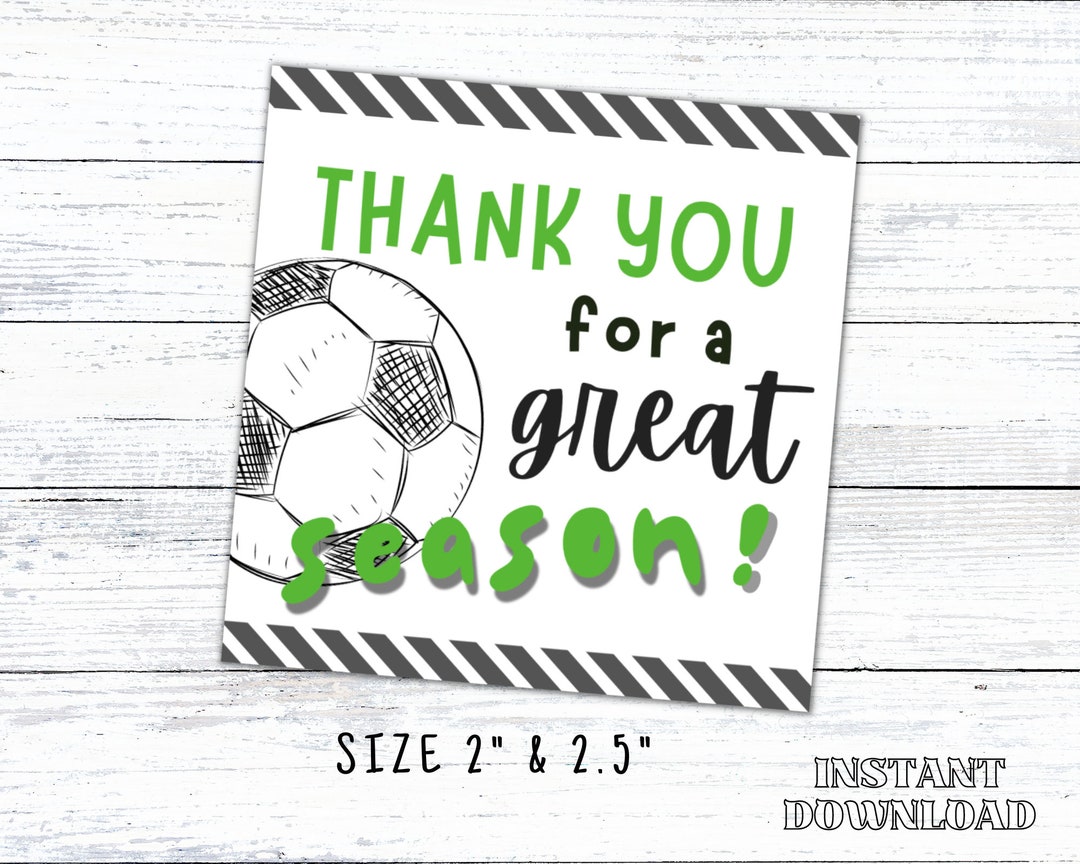 Soccer Gift Tags Printable, Soccer Cookie Tags, Soccer Coach Gift ...