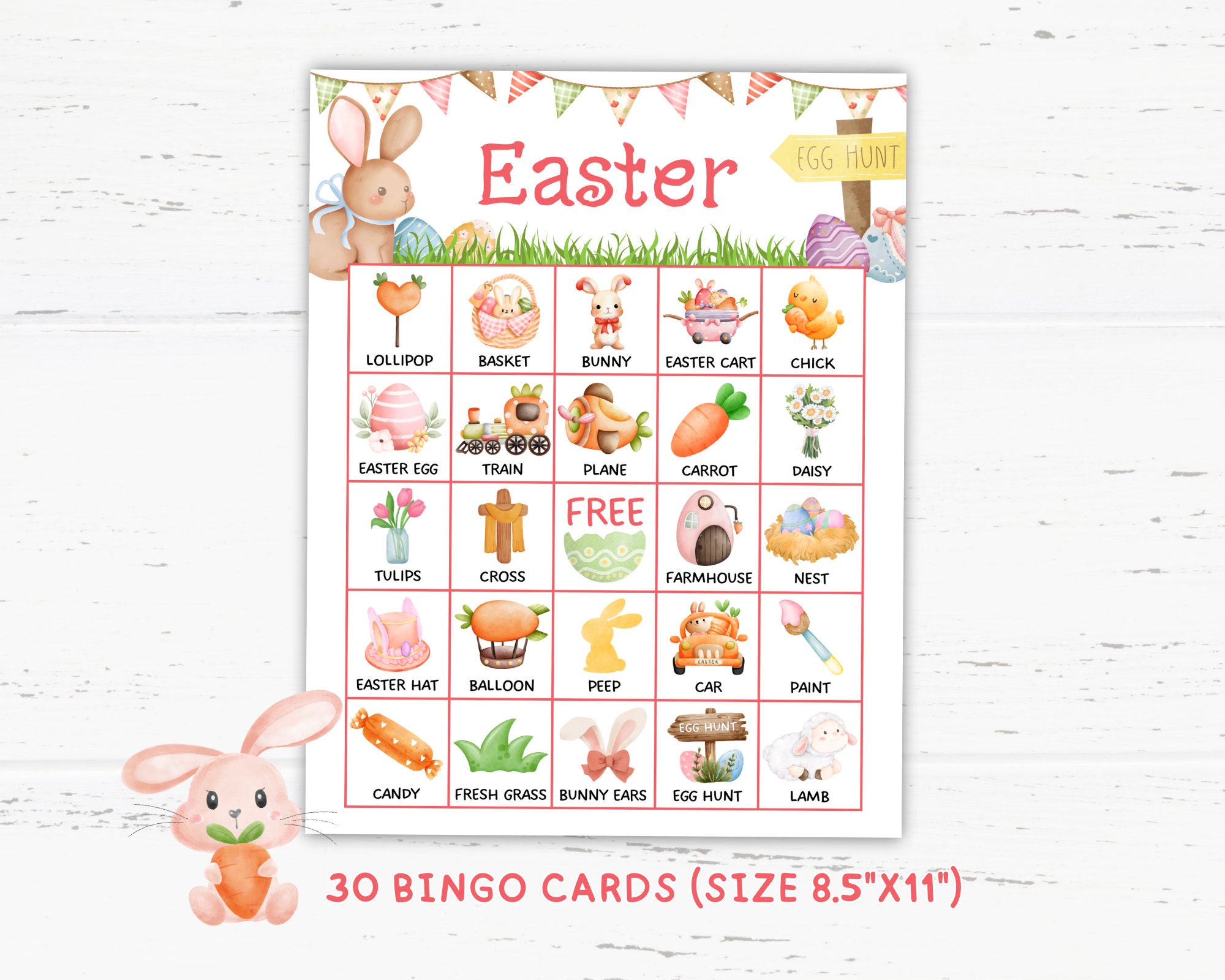 Easter Bingo Cards Printable, Easter Games for Kids and Adults, Easter ...
