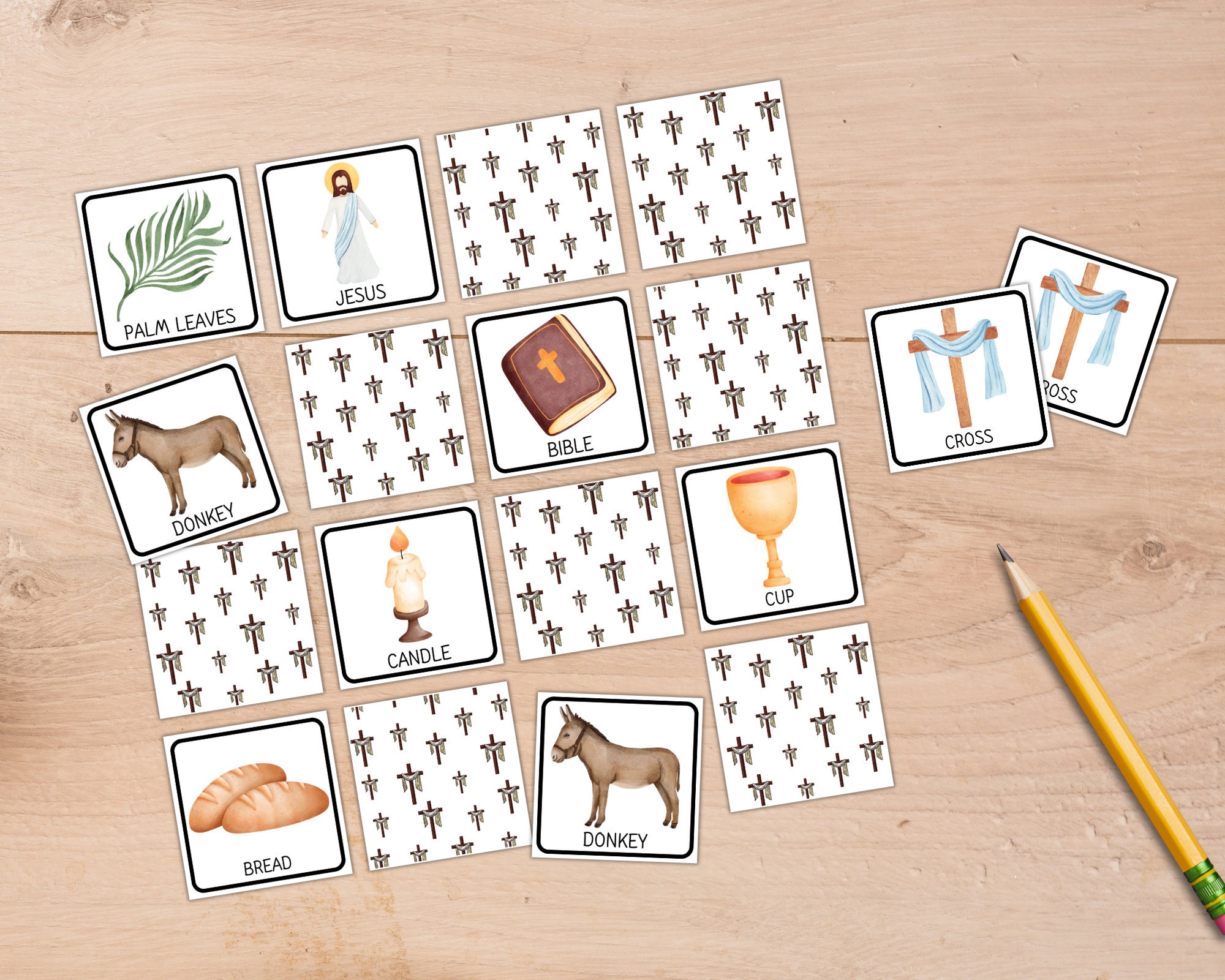 Resurrection Memory Game Printable, Christian Memory Cards, Christian ...