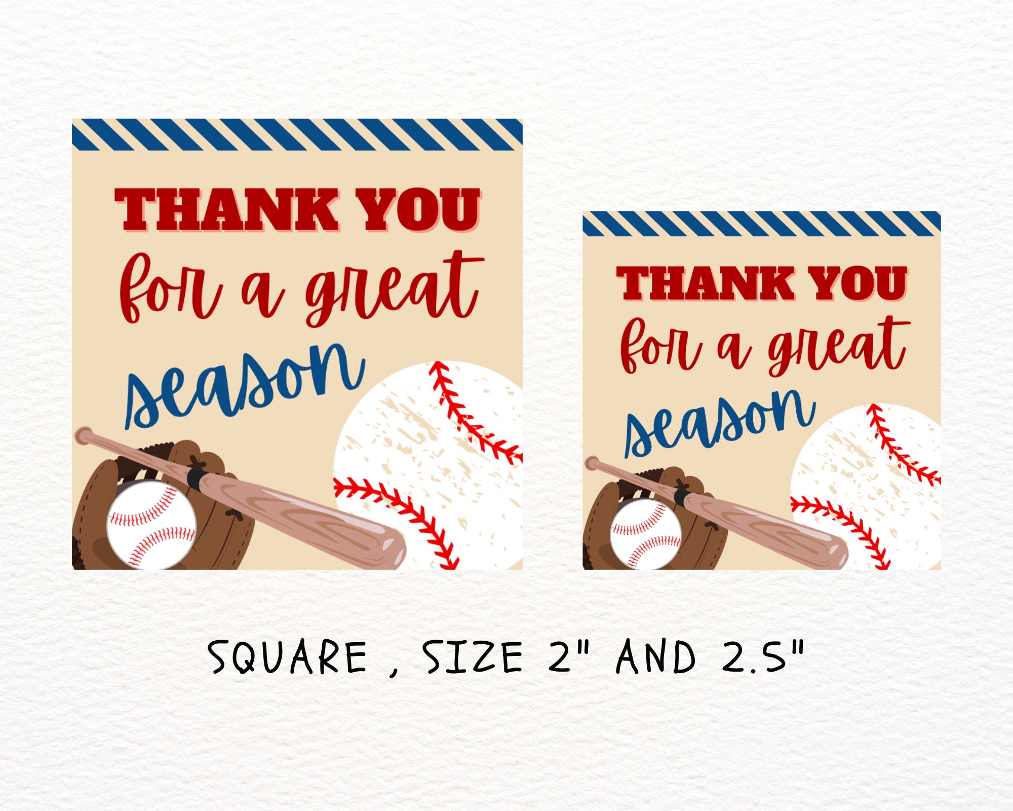 Baseball Cookie Tag Printable, Thanks for A Great Season Tag, Baseball ...