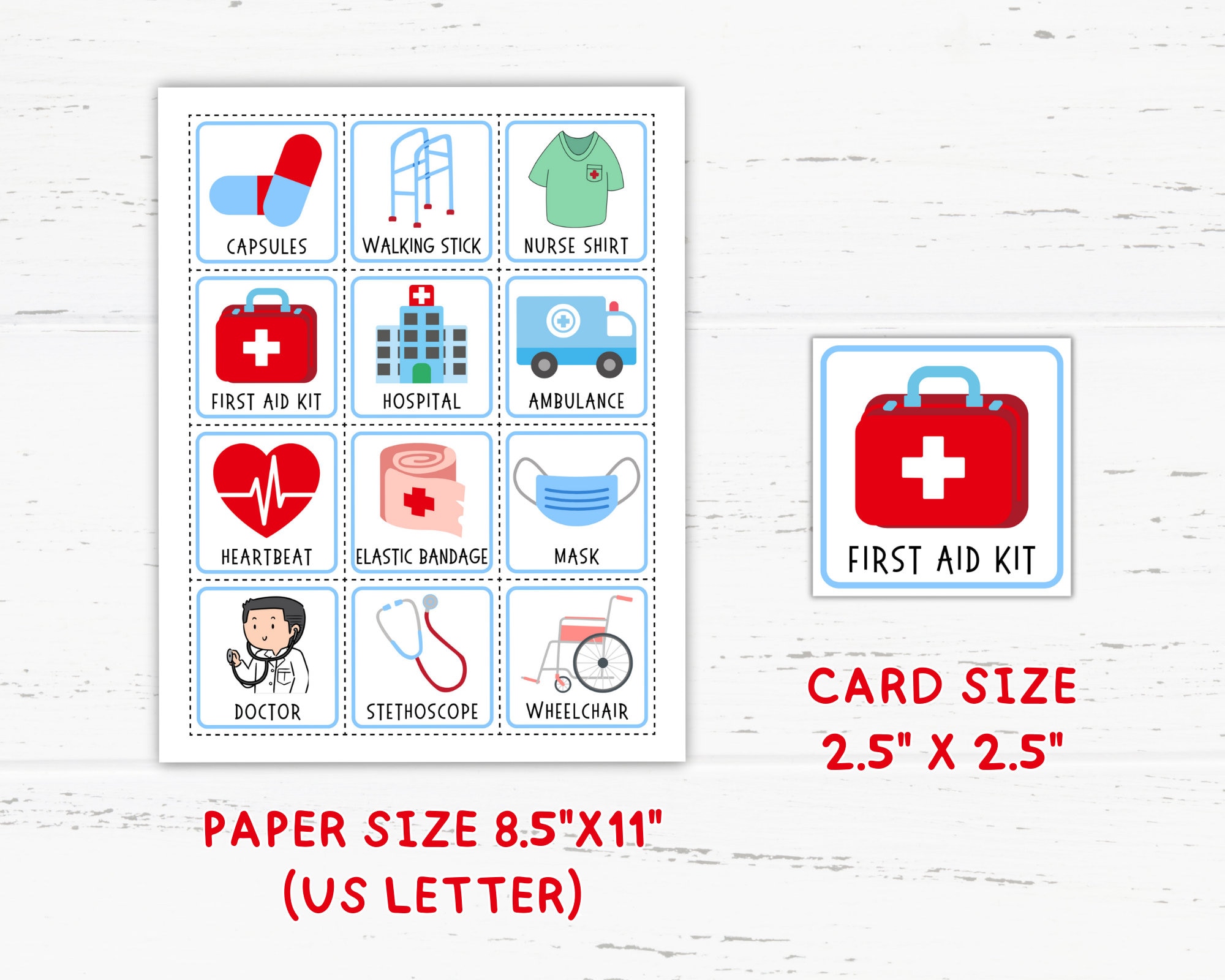 Medical Memory Game Printable, Medical Matching Game, Nurse Flashcards ...