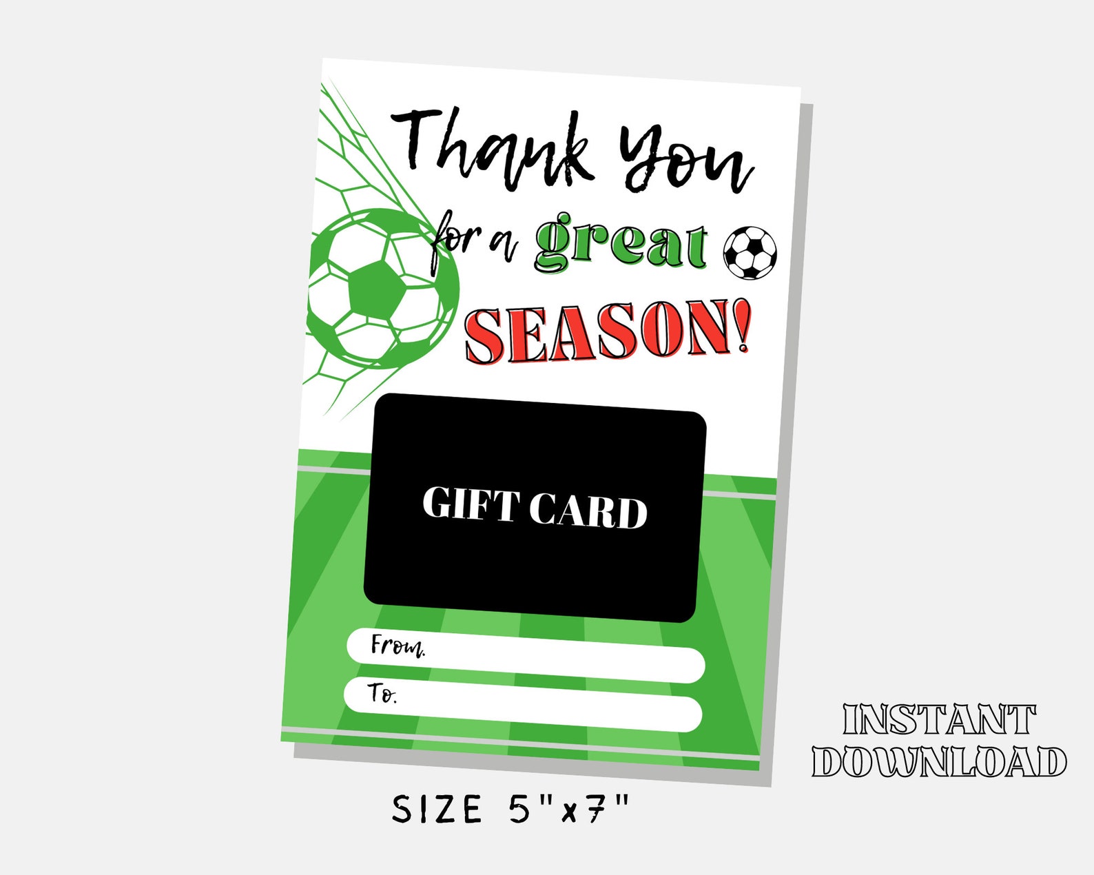Thank You for A Great Season Coach Gift Card Holder, Soccer Thank You ...