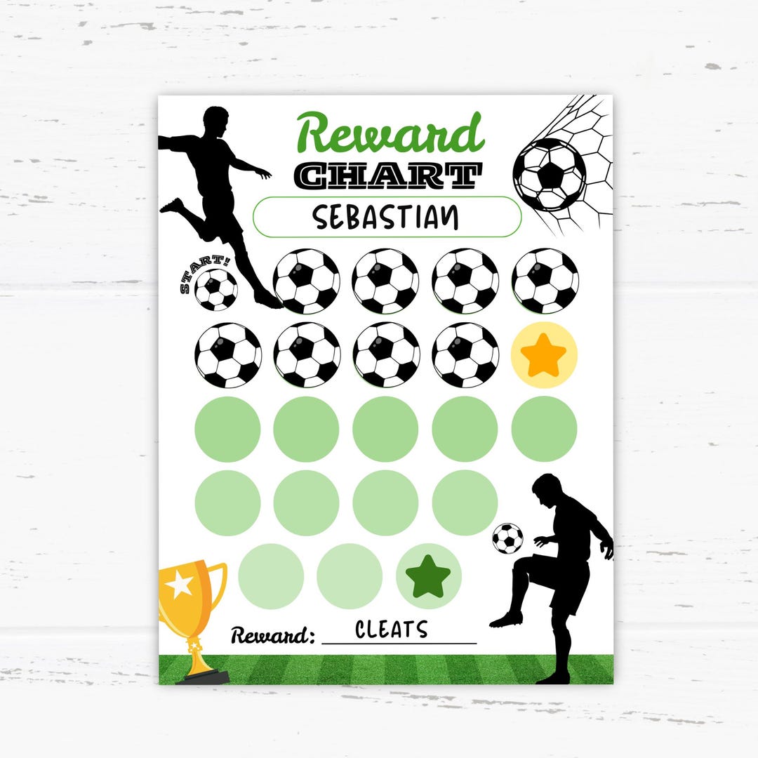 Soccer Reward Chart Printable, Sport Behavior Chart, Potty Training ...