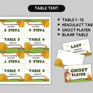 Camping Bunco Score Cards Printable, Camping Tally Sheets, Camping ...