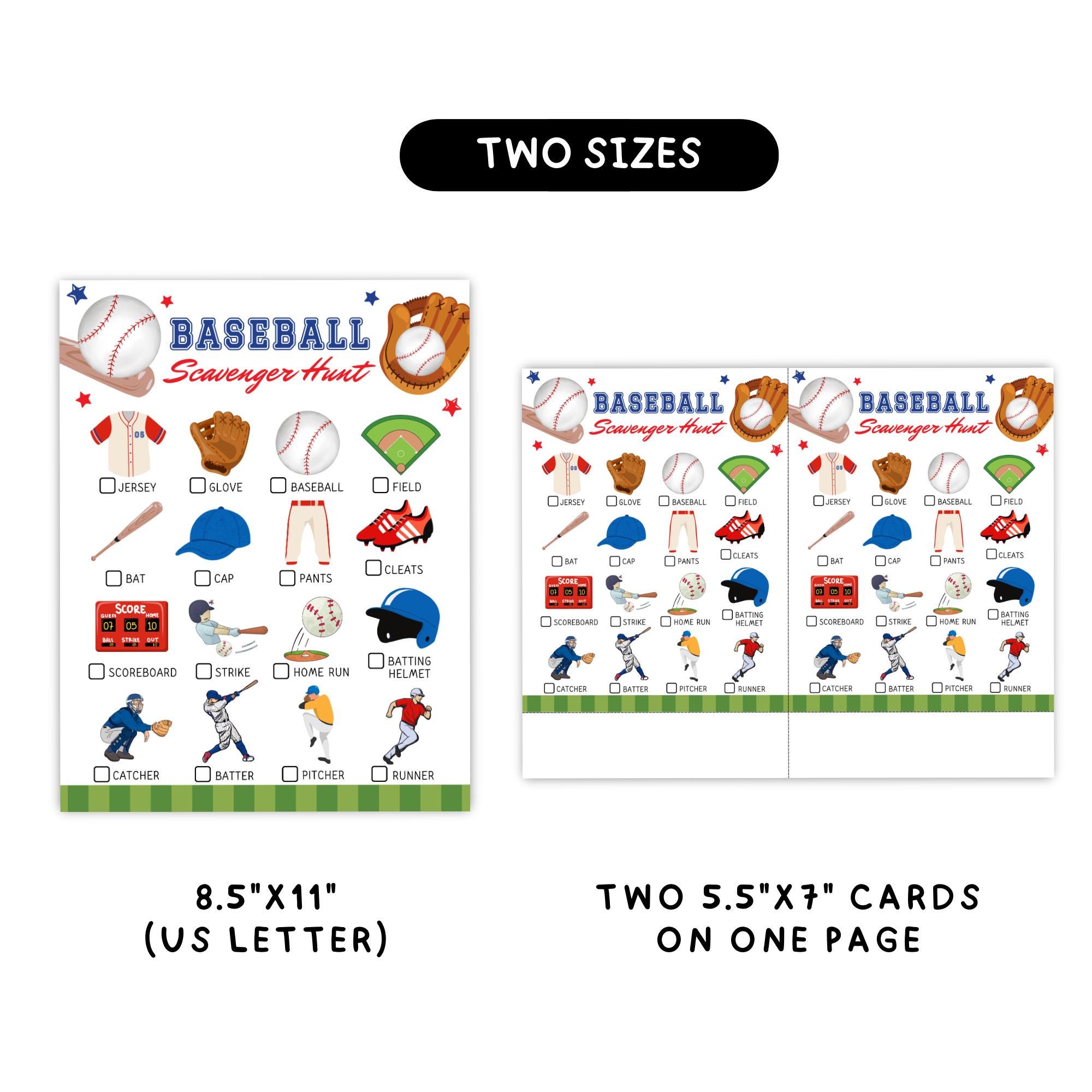 Baseball Scavenger Hunt Game Printable, Baseball Games, Baseball ...