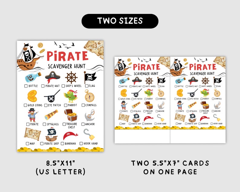 Pirate Scavenger Hunt Printable, Pirate Games, Pirate Activities ...