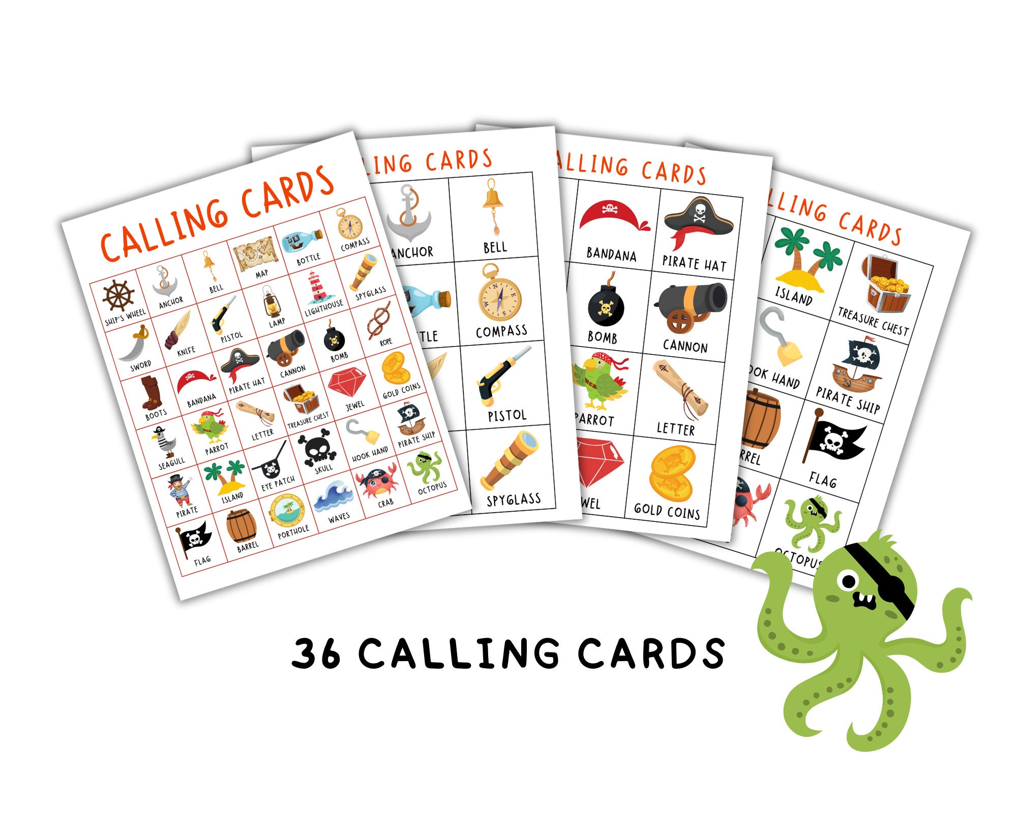 Pirate Bingo Cards, Pirate Activities, Pirate Birthday Party Printable ...