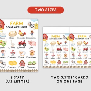 Farm Scavenger Hunt Printable, Farm Indoor Scavenger Hunt for Kids ...