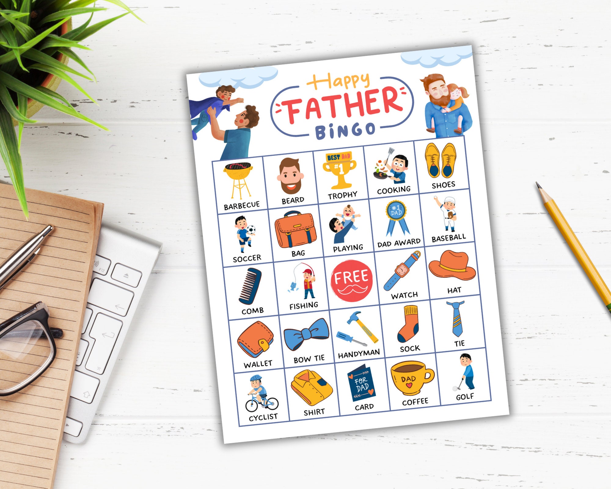 Father's Day Bingo Cards Printable, Father's Day Games, Father's Day ...