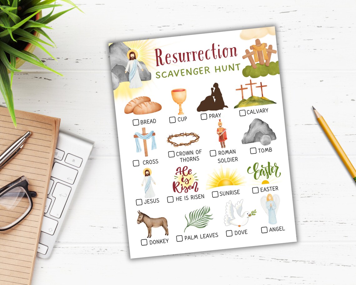 Resurrection Scavenger Hunt for Church Printable, Resurrection ...