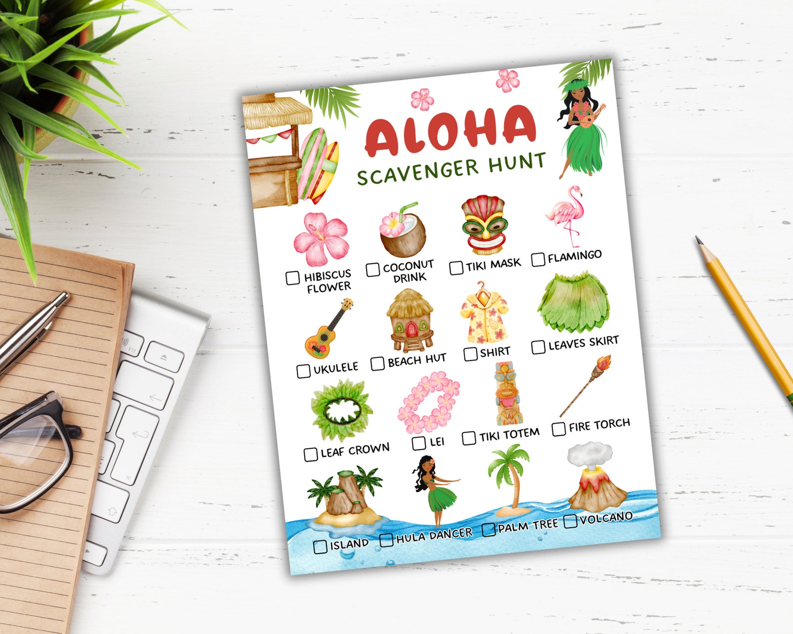 Aloha Scavenger Hunt Printable, Hawaii Scavenger Hunt, Summer Scavenger ...