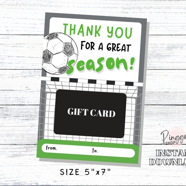 Thank You Soccer Card - Etsy