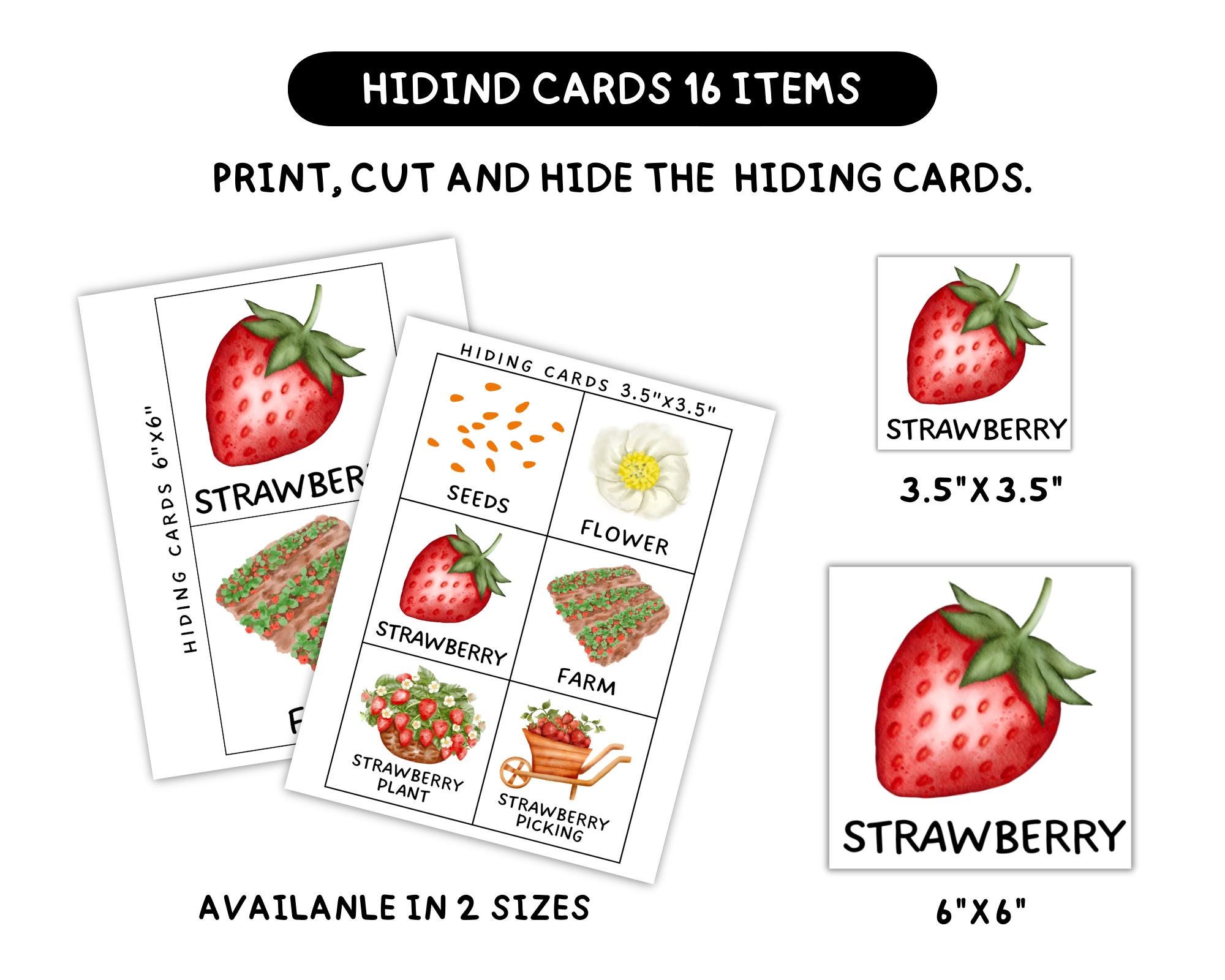 Strawberry Scavenger Hunt Game Printable, Strawberry Games, Strawberry ...